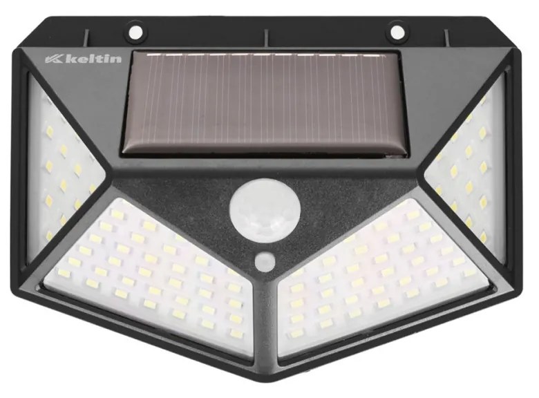 Solární lampa se soumrakem a senzorem pohybu 50W (100led reflektor) (100)