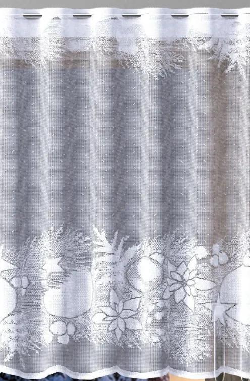 Vánoční řetěz žakárová záclona bílá, metráž 2 rozměry výška: 80cm