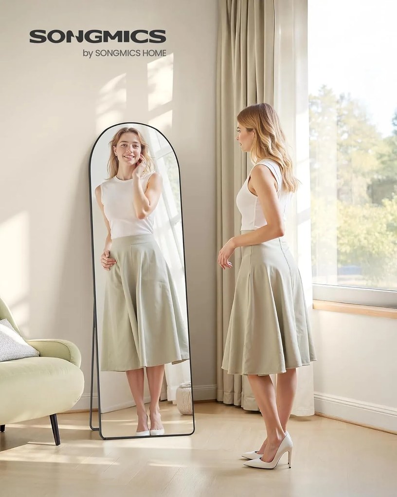 Volně stojící zrcadlo Bleer 160 cm černé IV