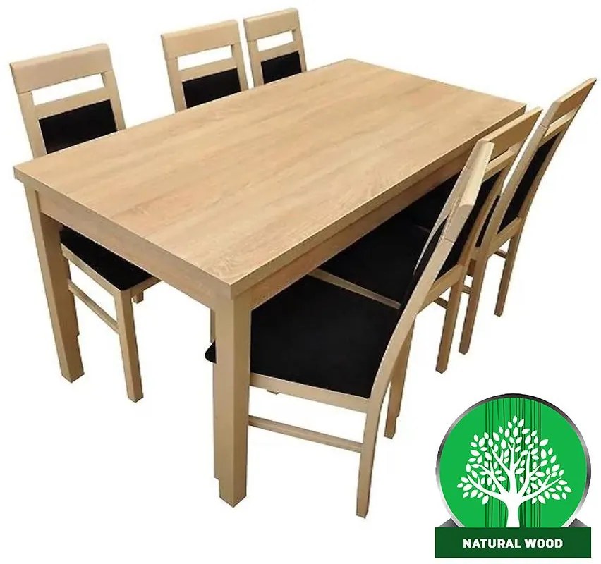 Jídelní set Monia 2 1+6 Dub Sonoma 160x80+40