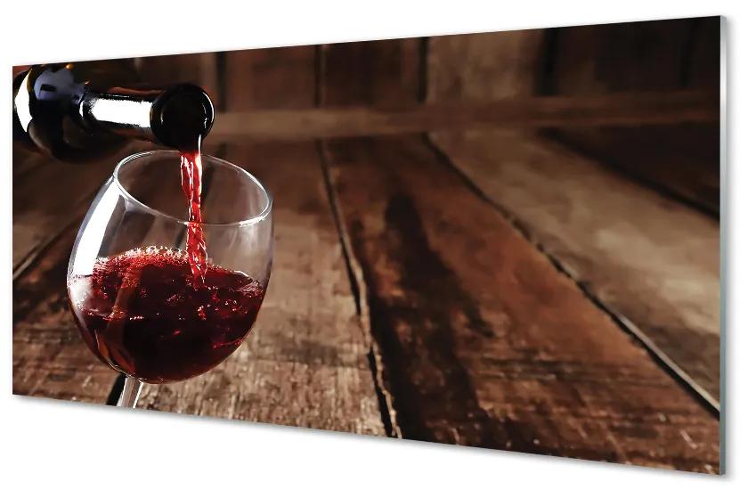 Obraz na skle Desky sklenice na víno 100x50 cm