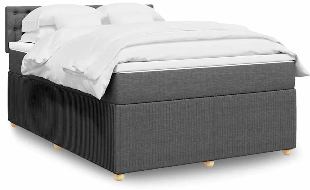 Box spring postel s matrací tmavě šedý 140 x 190 cm textil 3287466
