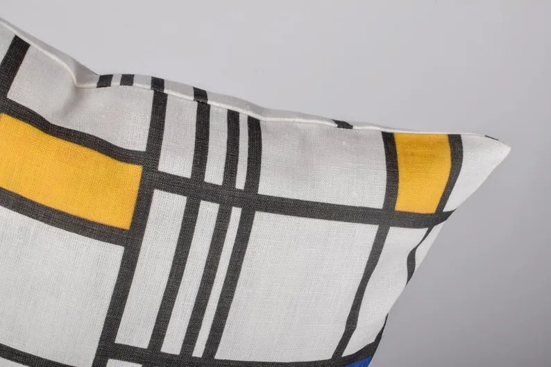 Lenbutik Povlak na polštář Piet Mondrian Composition II 45x45