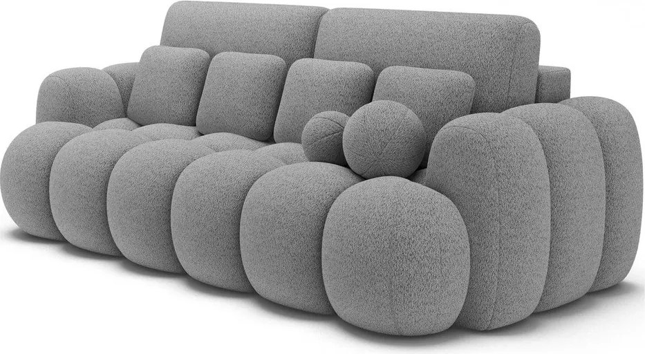 Šedá rozkládací pohovka z textilie bouclé 256 cm Cotonn – ELTAP