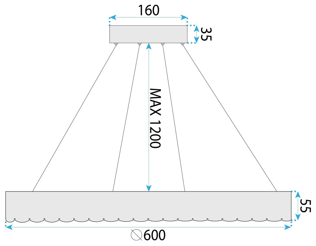 Toolight Závěsné LED osvětlení Crystal LE11 MS019-CP růžová zlatá 60 cm