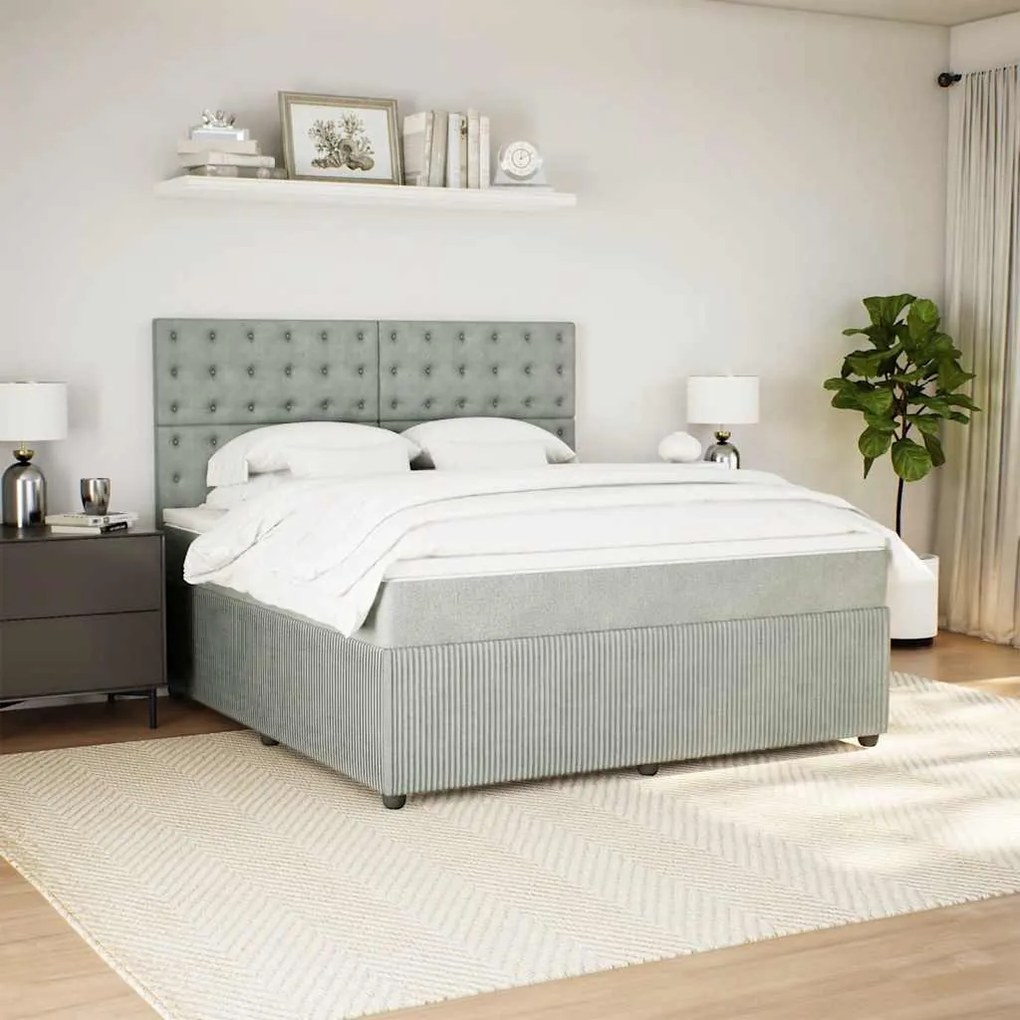 Box spring postel s matrací světle šedá 180x200 cm samet 3292418
