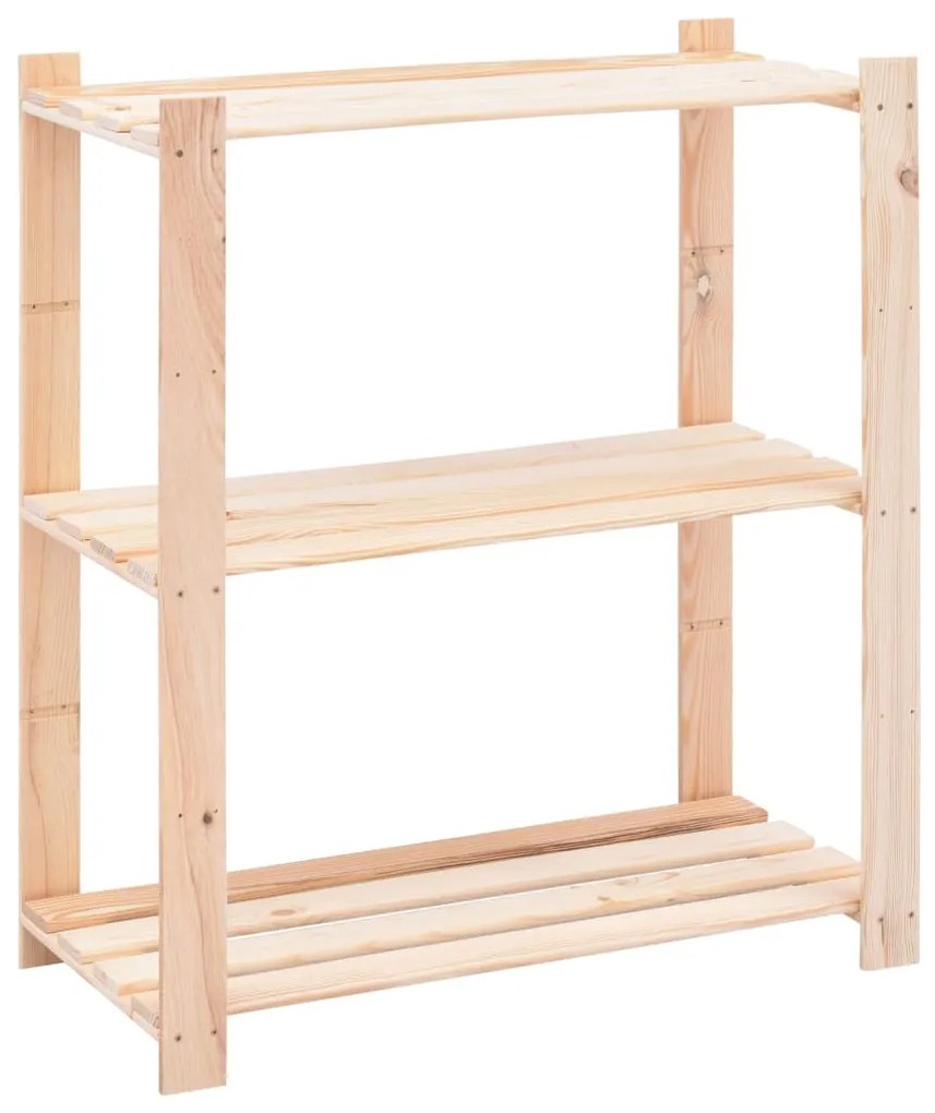 Úložný regál 3 police 80 x 38 x 90 cm masivní borovice 150 kg 286200