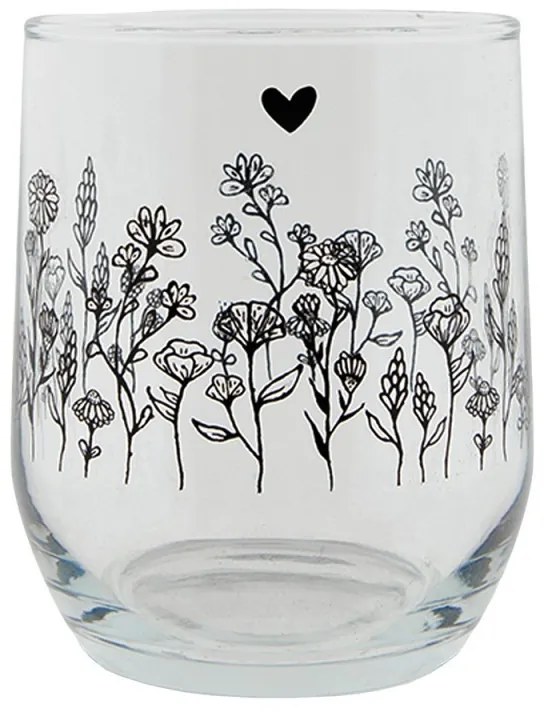 Sklenička na nápoj s květinami Flora And Fauna - Ø 8*9 cm / 300 ml