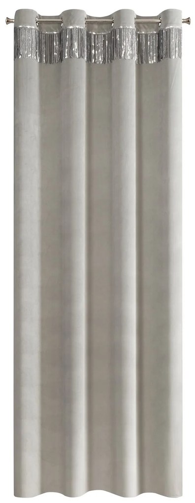 ZATEMŇOVACÍ ZÁVĚS NA KROUŽCÍCH JASPIS 140X250 CM STŘÍBRNÁ