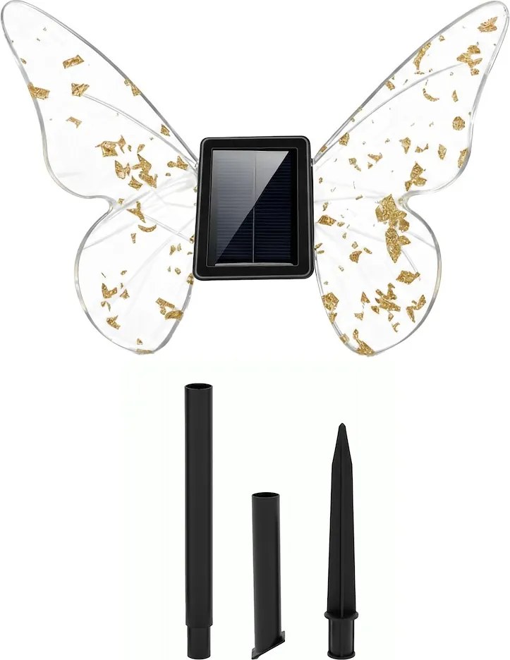 Exteriérové solární zapichovací svítidlo Butterfly, RGB