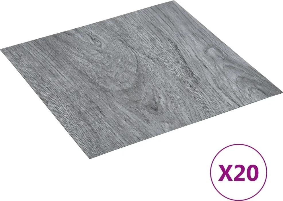 vidaXL Samolepicí podlahové desky 20 ks PVC 1,86 m² [330156] Barva: Šedá a černá