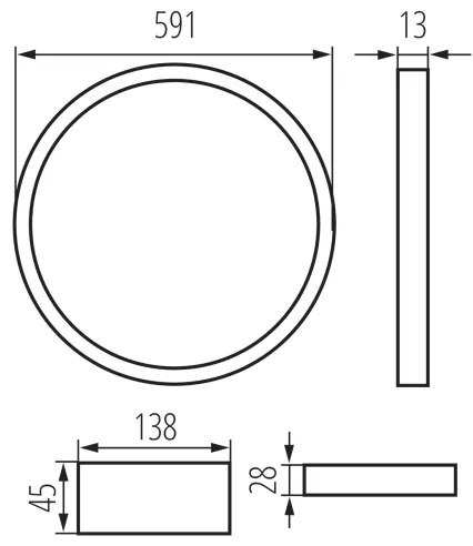 Kanlux 26785 - LED Podhledový rám AVAR LED/40W/230V 4000K pr. 59 cm