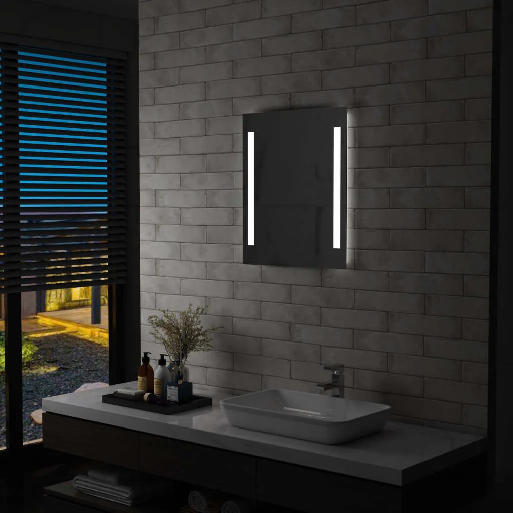 Koupelnové nástěnné zrcadlo s LED osvětlením 50 x 60 cm - Default Title