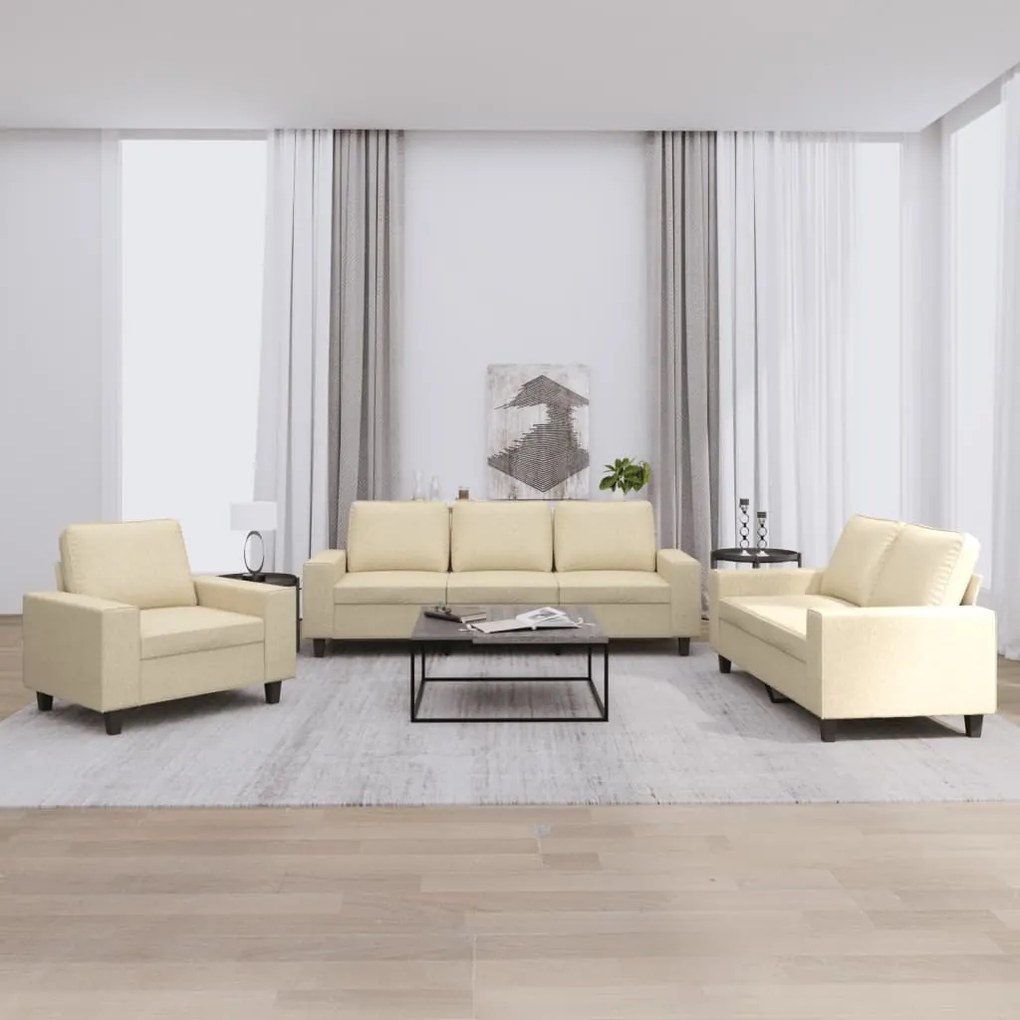 3dílná sedací souprava krémová textil 3201868