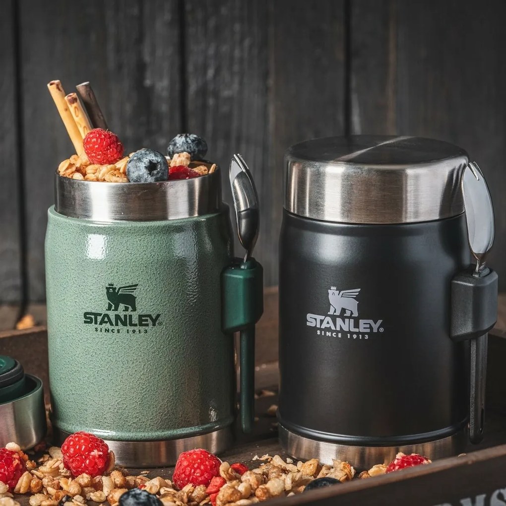 STANLEY termoska jídelní 400ml se lžící/vidličkou černá mat