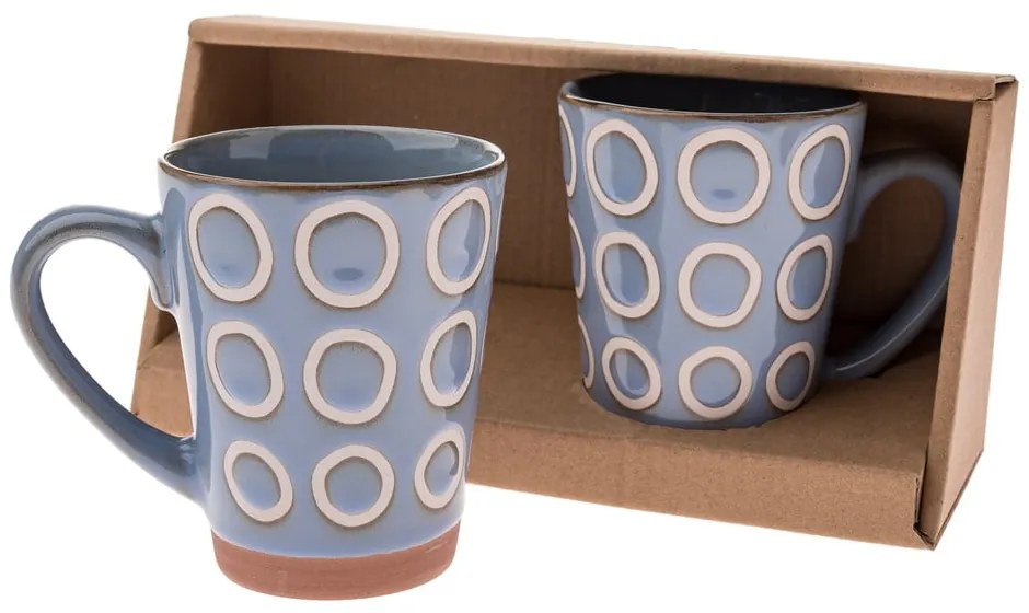 Modré keramické hrnky v sadě 2 ks 380 ml Rings – Dakls