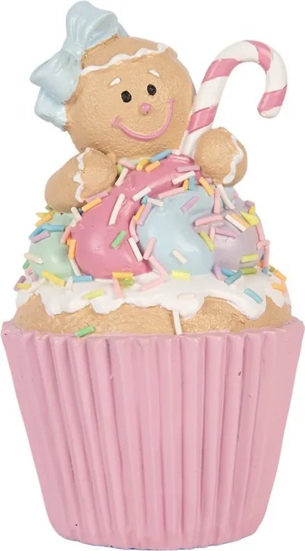 Vánoční dekorace Cupcake s perníčkem Pastel Christmas Chic - Ø 9*16 cm