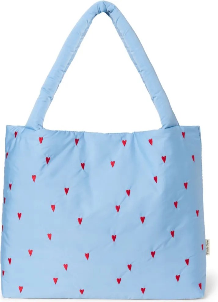 Studio Noos Puffy Mom Bag Light Blue Hearts