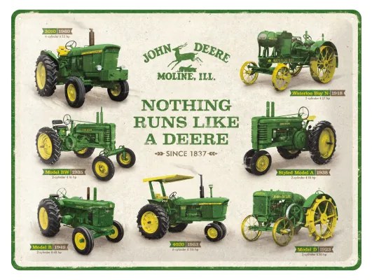 Nostalgic Art Cedule 30x40 John Deere (Model Chart) NA23263