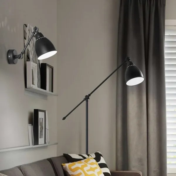 Ideal Lux - Nástěnná lampa NEWTON 1xE27/42W/230V černá