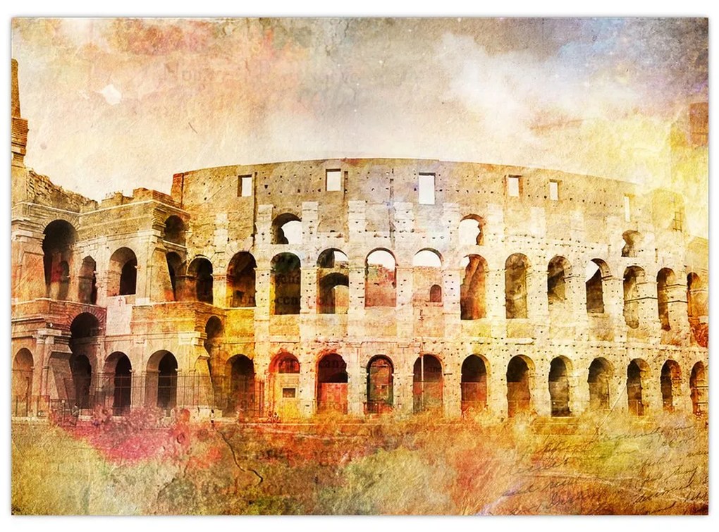 Obraz - Digitální malba, koloseum, Řím, Itálie (70x50 cm)