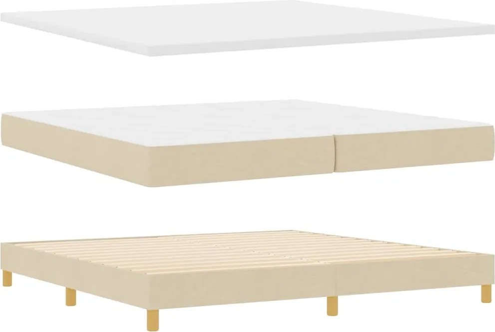 Postel s boxspringem s polštářem Krémová 200 x 200 cm textil 3339026