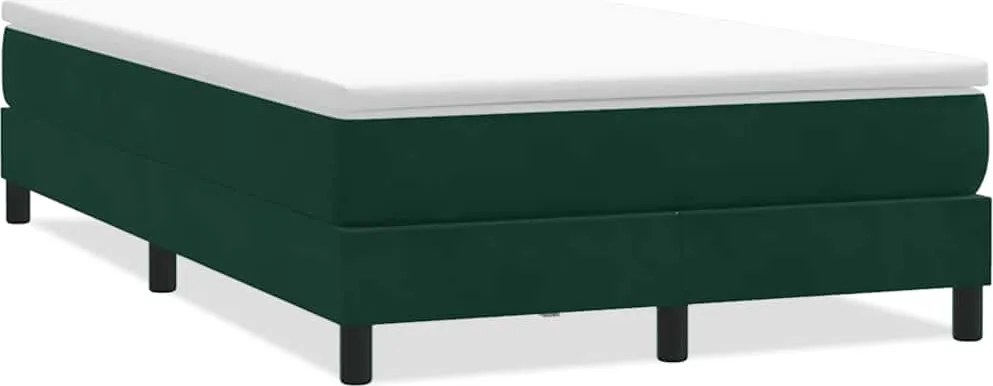 Postel Box Spring bez matrace tmavě zelená 120x210 cm samet 3315822