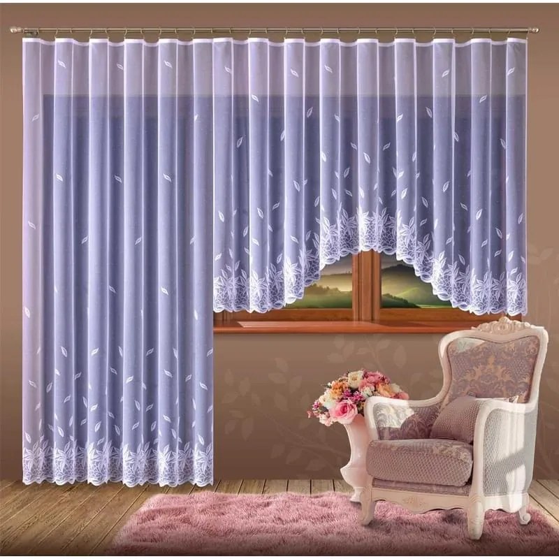 DekorTextil Hotová záclona nebo balkonový komplet Nora - bílá ROZMĚR: (š x v): 200 x 250 cm - balkonový díl