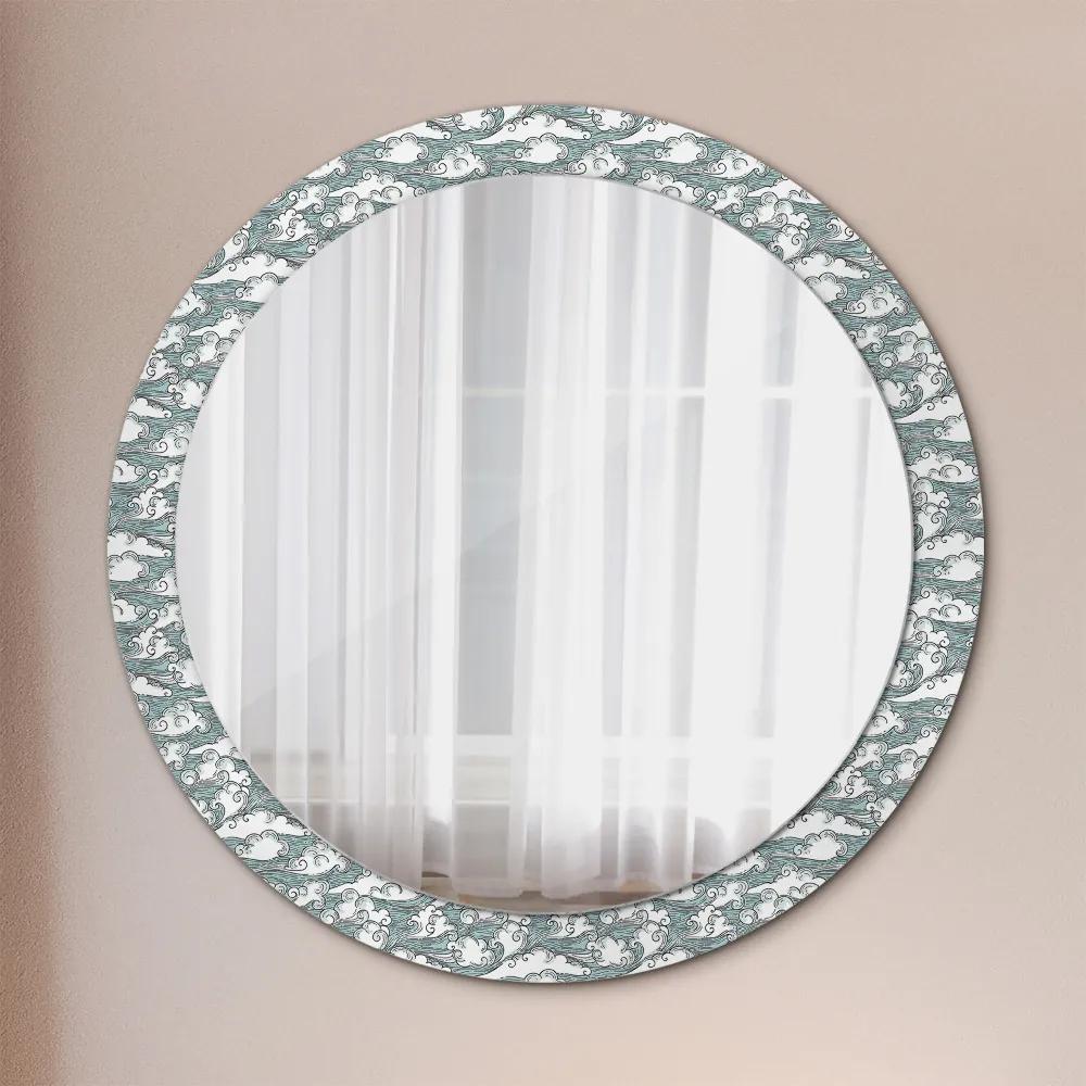Kulaté dekorativní zrcadlo Mraky fi 90 cm
