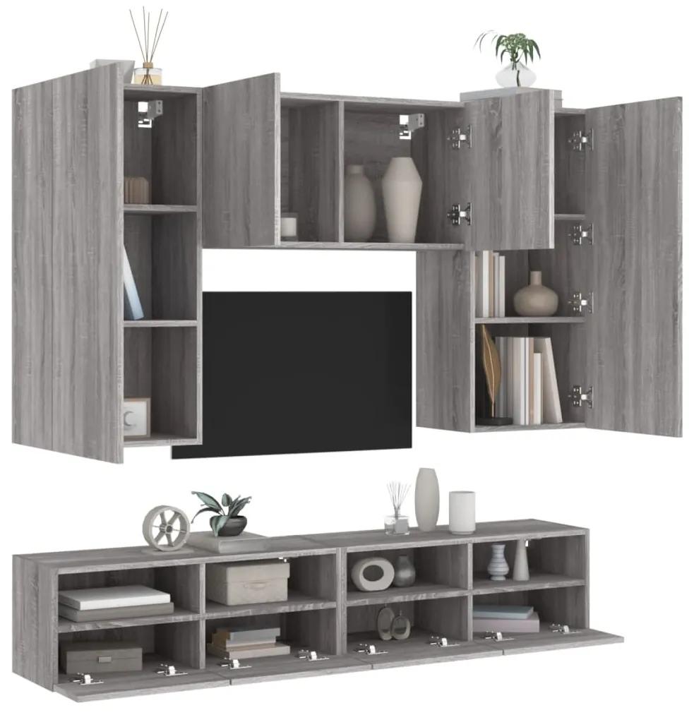5dílná obývací stěna šedá sonoma kompozitní dřevo - Default Title