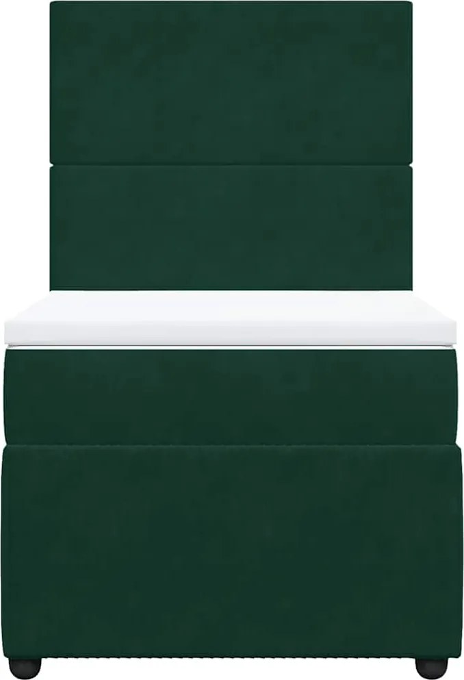 Box spring postel s matrací tmavě zelená 90x190 cm samet 3294511