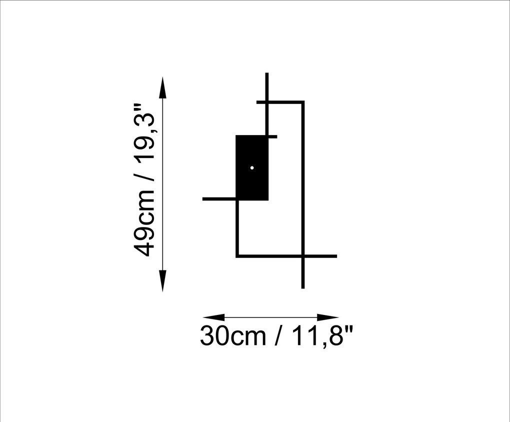 Nástěnné kovové hodiny Corner černé