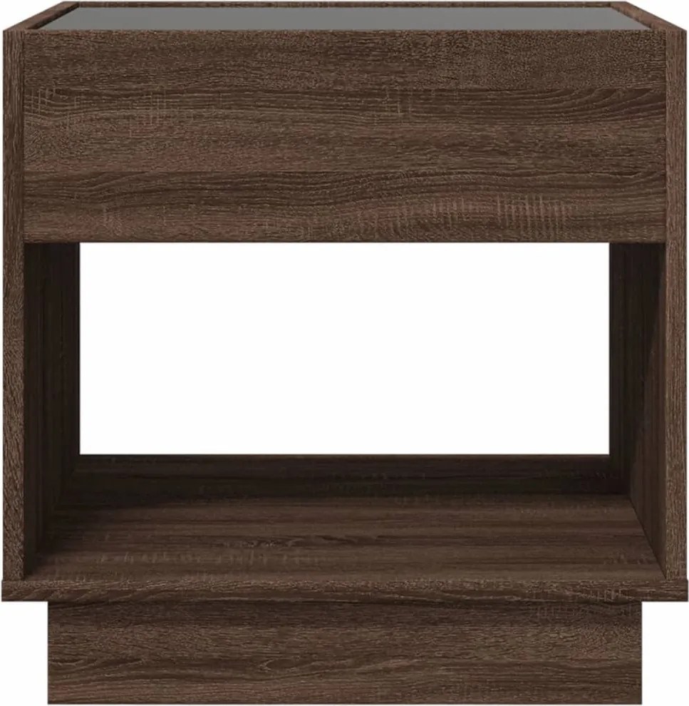 Noční stolek s Infinity LED hnědý dub 50 x 50 x 50 cm 3284090