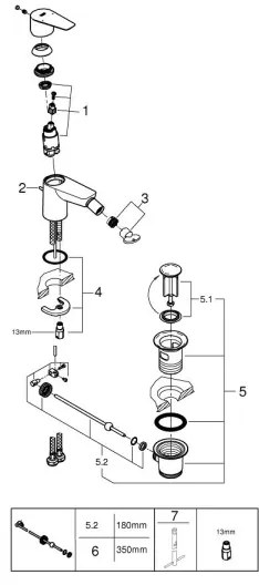GROHE 23345001 - Bidetová baterie START EDGE lesklý chrom