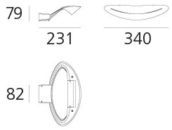 Artemide 0918W20A Mesmeri LED, designová nástěnná lampa, 28W LED 2700K stmívatelná, chrom,  šířka: 34cm