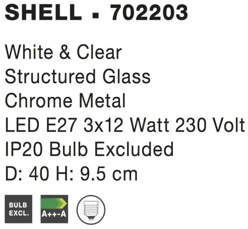 Designové stropní svítidlo Shell 40 bílé