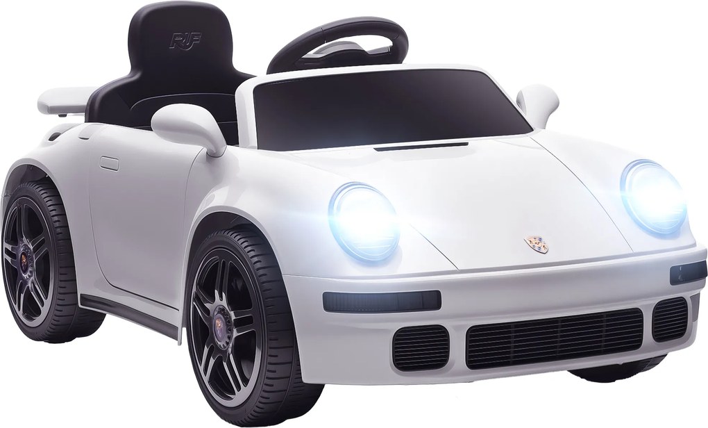 AIYAPLAY dětské elektrické auto, 12V elektrické vozidlo, 2,4G dálkové ovládání, světlomety, hudba, klakson, 103 x 55 x 44 cm, bílá