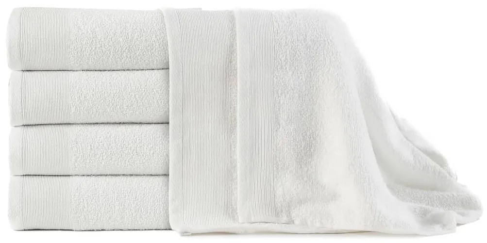 134633 vidaXL Sada koupelových osušek 5 ks bavlna 450 g/m² 100 x 150 cm bílá