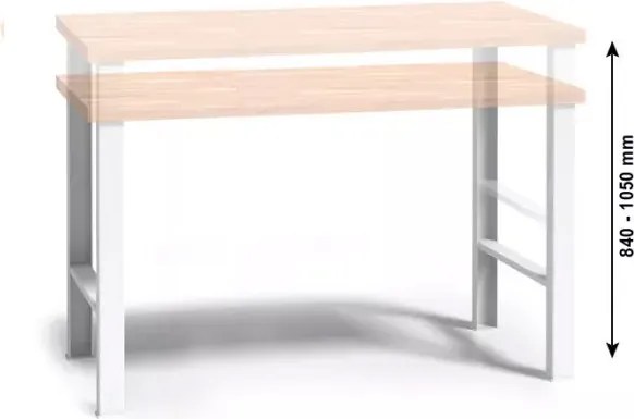 Pracovní stůl do dílny G3, buková spárovka, nastavitelné kovové nohy, 1700 mm