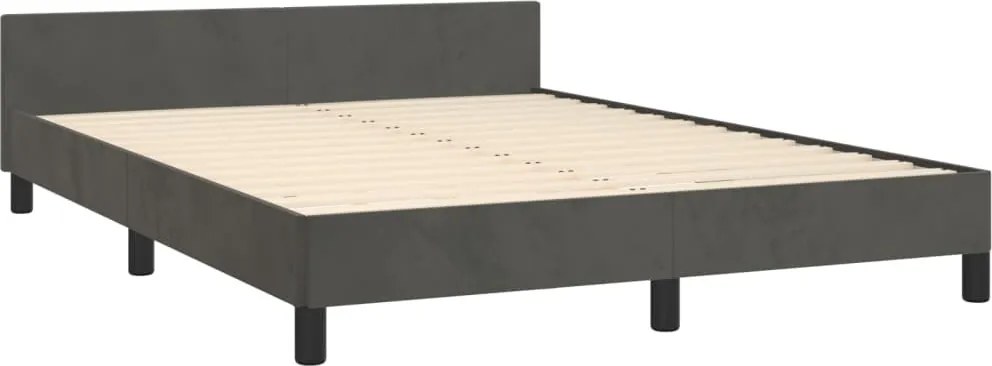 Rám postele bez matrace tmavě šedý 140 x 190 cm samet 3125691