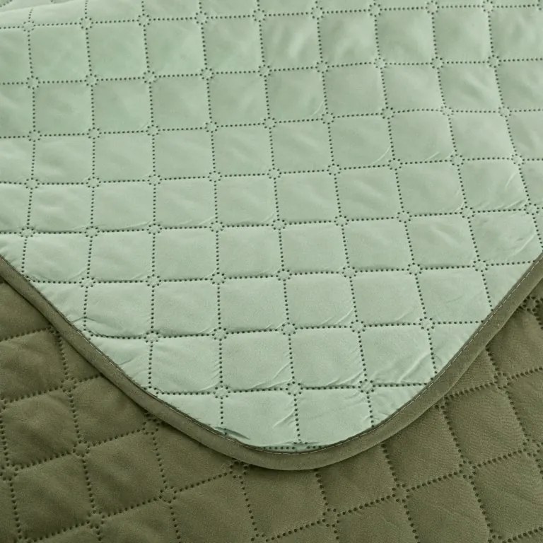 Přehoz na postel MICROVELLE, zelený Rozměr: 170 x 210 cm