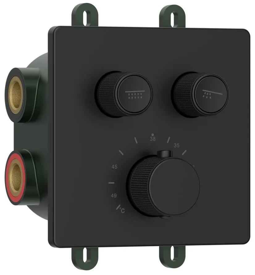 Sapho Sapho, SMARTSELECT podomítková sprchová baterie, box, 2 výstupy, černá mat, RP032B