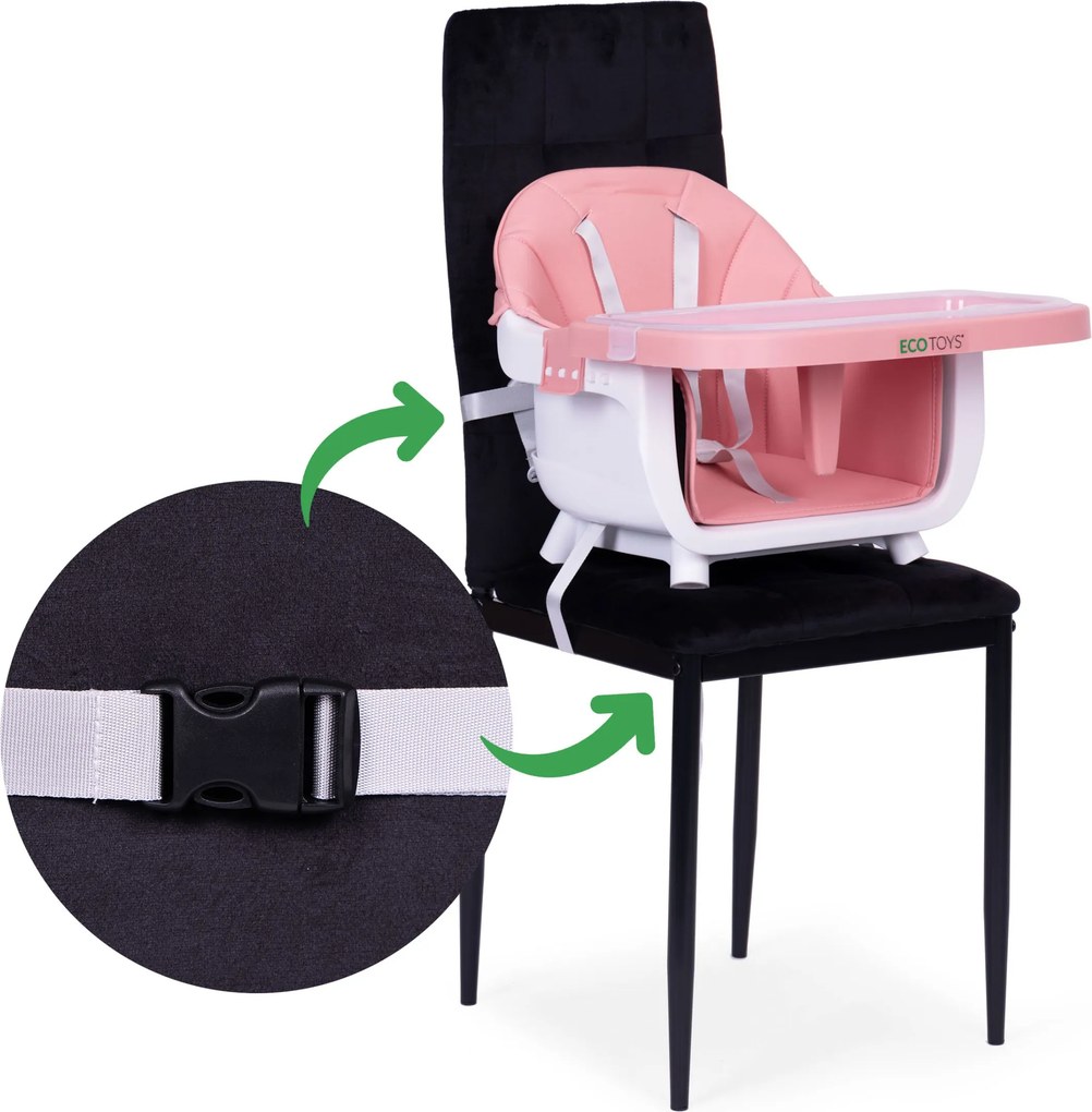 Dětská židlička 2v1 BABY ECOTOYS růžová