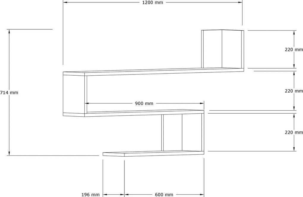 Nástěnná police PENNE dub safírový