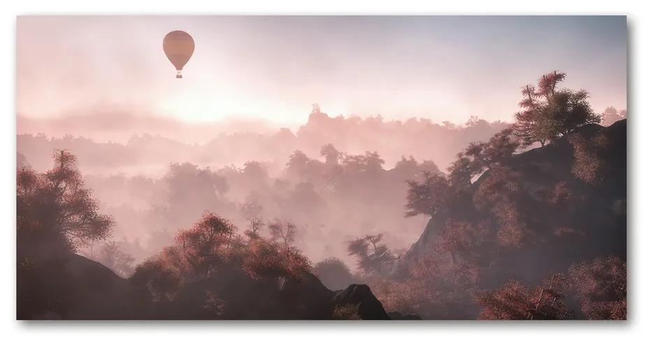 Wallmuralia Foto obraz skleněný horizontální Balon nad lesem 100x50 cm