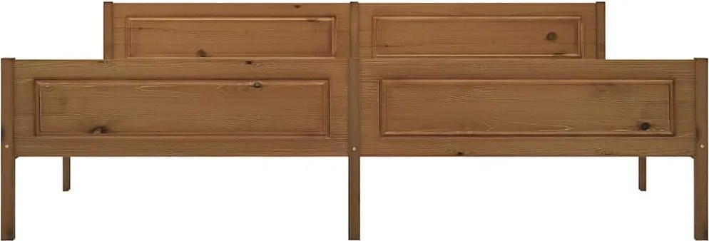 Rám postele masivní borové dřevo medově hnědý 200 x 200 cm 322116