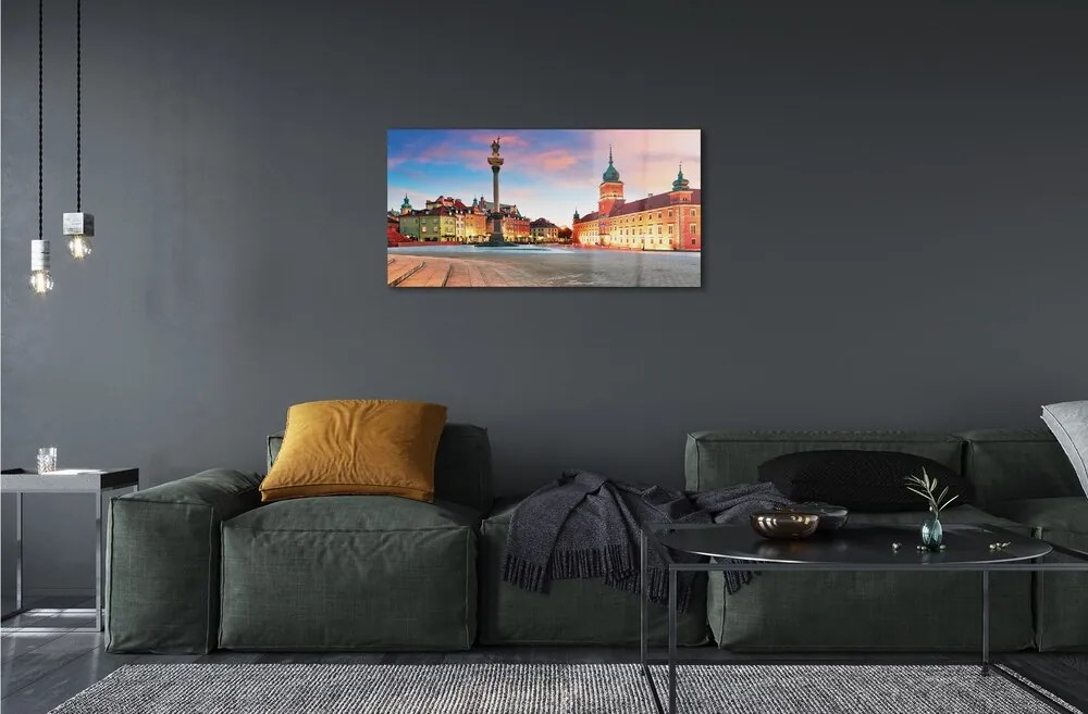 Obraz na skle Sunrise Varšava Staré Město 100x50 cm