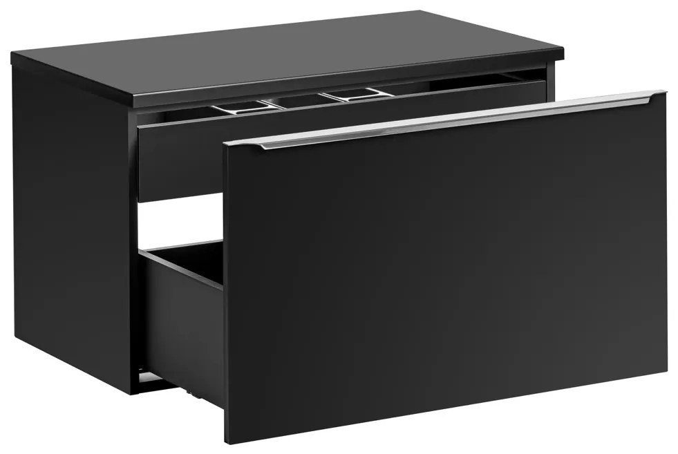 Koupelnová skříňka s umyvadlem a deskou SANTA FE Black DU80/1 | 80 cm