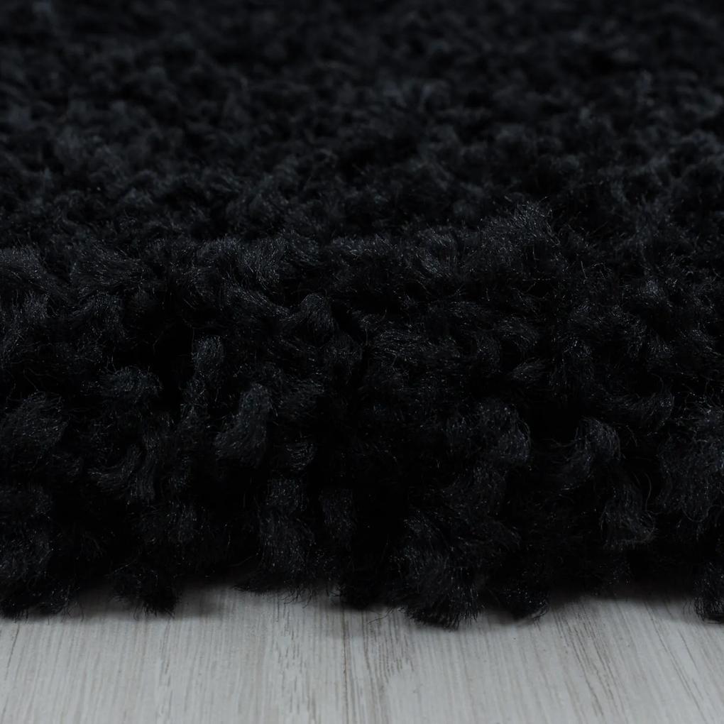 Ayyildiz koberce Kusový koberec Sydney Shaggy 3000 black kruh - 160x160 (průměr) kruh cm