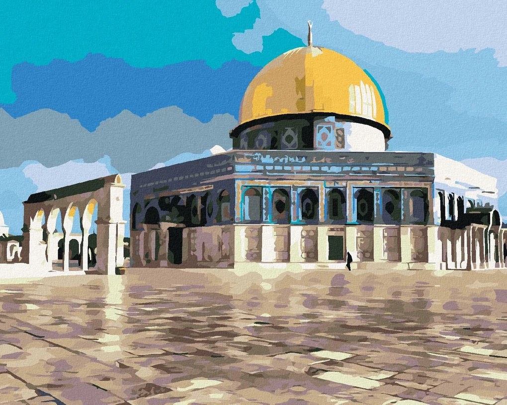 zuty zuty - malování podle čísel - mešita al aqsa, 40x50 cm, plátno+rám